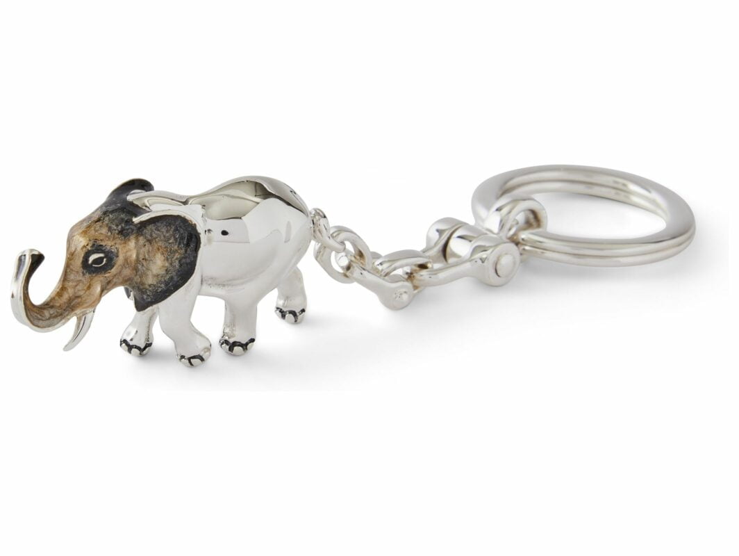 Saturno Silver Elephant Keyring - Bonds the Jewellers
