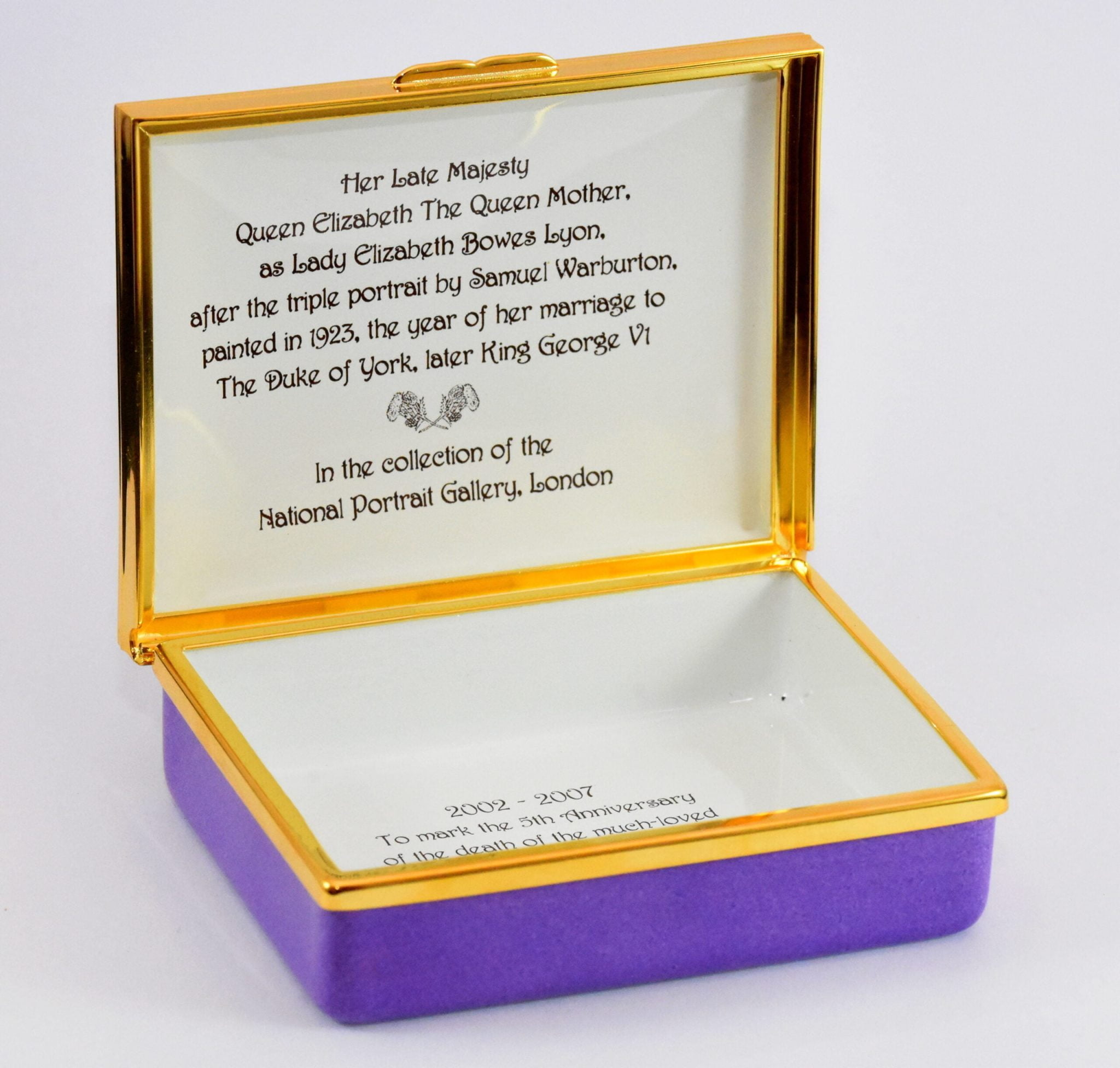 Queen Elizabeth The Queen Mother Enamel Box from Halcyon Days