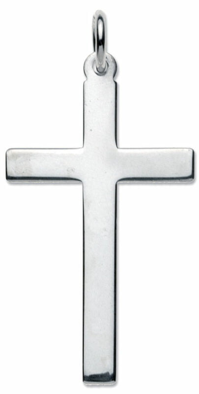 Medium Silver Latin Cross Pendant - Plain Sterling Silver